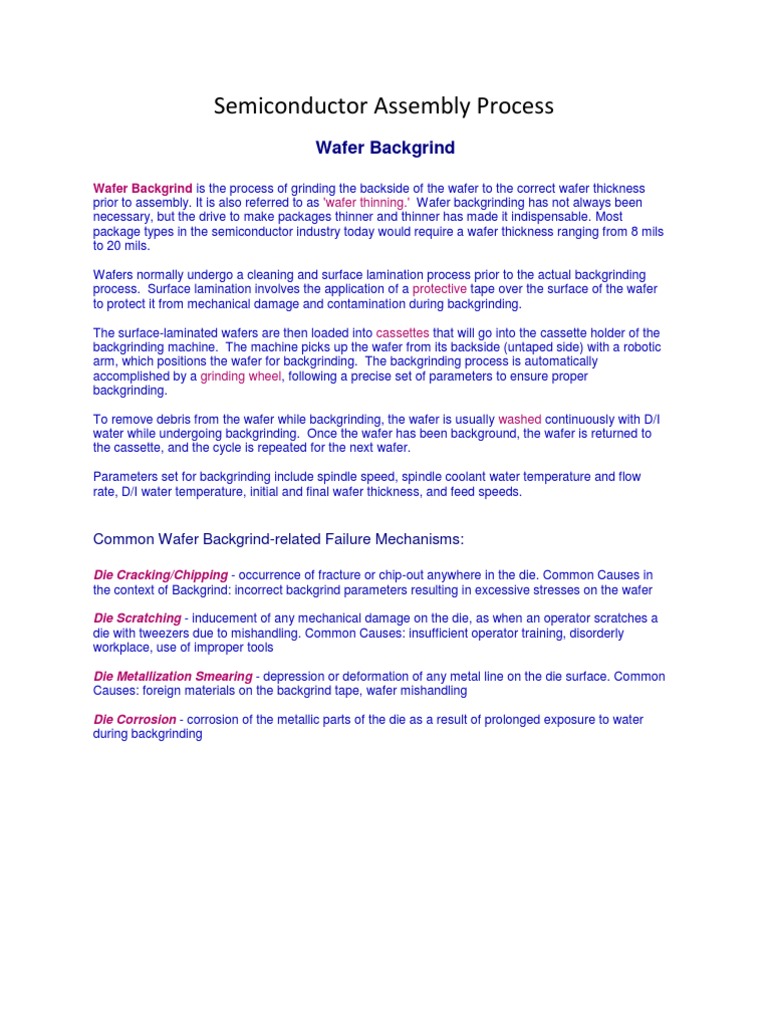 Semiconductor Assembly Process | PDF | Solder | Electrochemistry