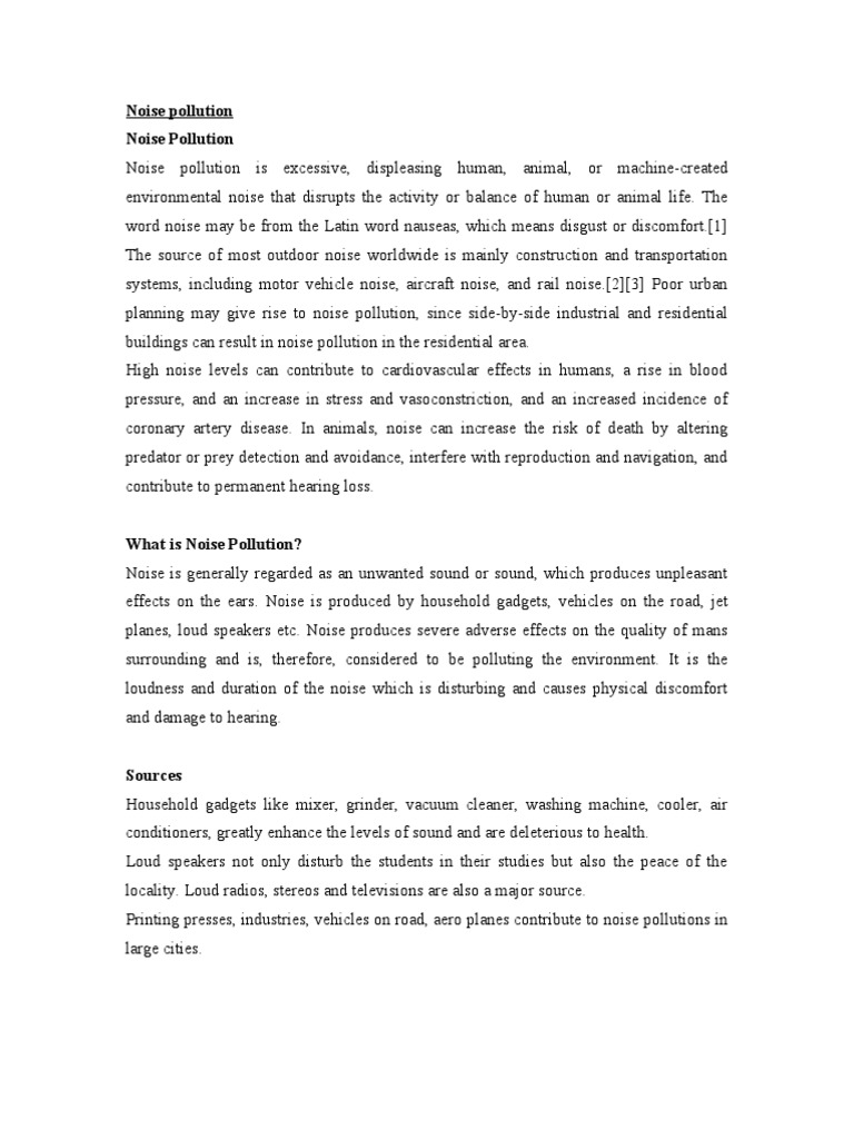 Information of Noise Pollution | PDF | Pollution | Sound