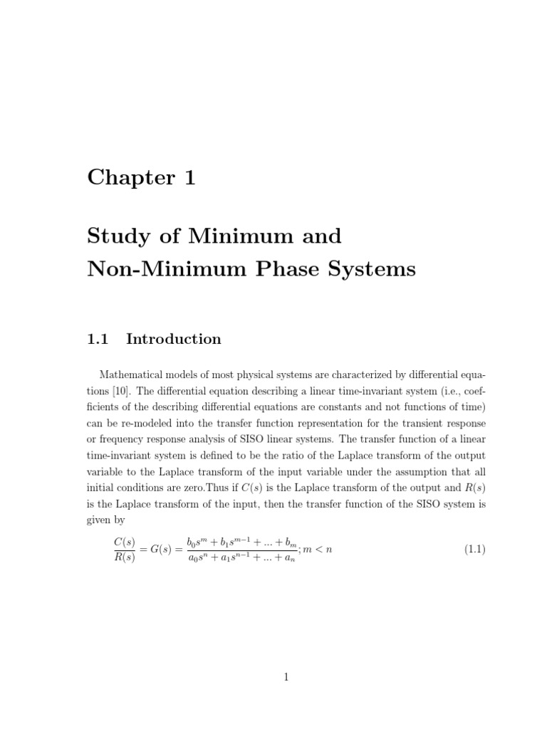 Study of Nonminimum Phase Systems | PDF | Complex Number | Algorithms
