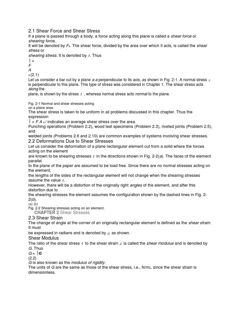 Shear Force and Shear Stress | PDF | Stress (Mechanics) | Shear Stress