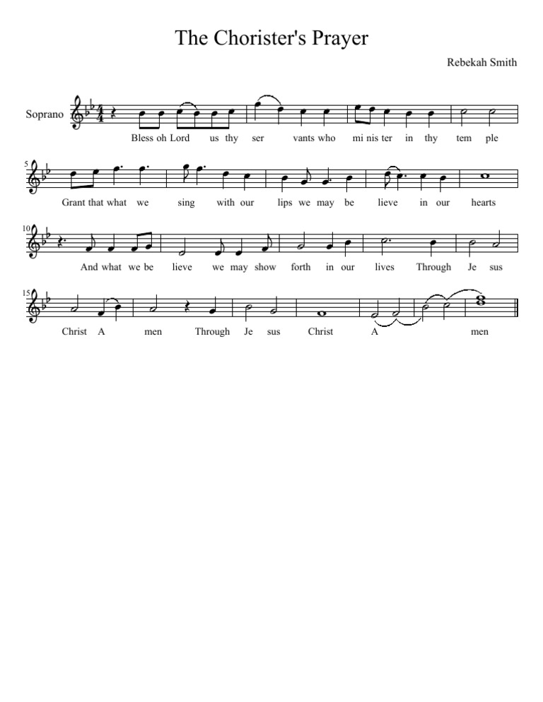 The Chorister's Prayer by Rebekah Smith | PDF