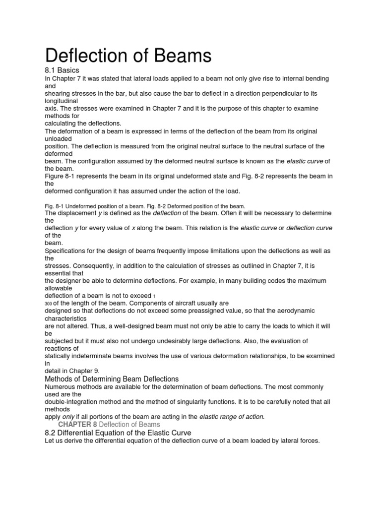 Deflection of Beams | PDF | Beam (Structure) | Bending