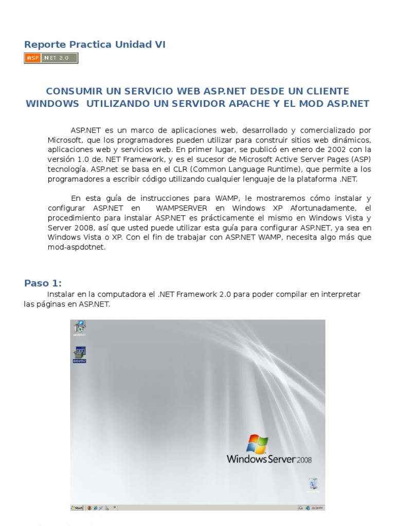 Guía ASP.NET en WAMP para Windows | PDF | .NET Framework | Páginas del servidor activo