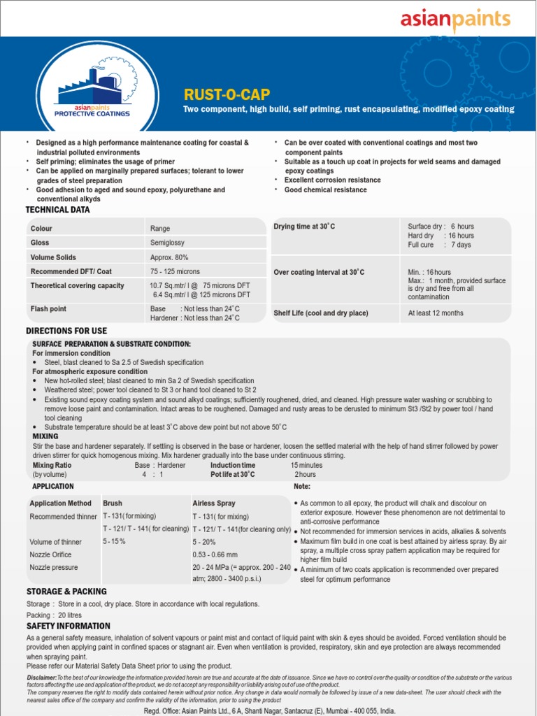 Rust O Cap PDF | PDF | Epoxy | Paint