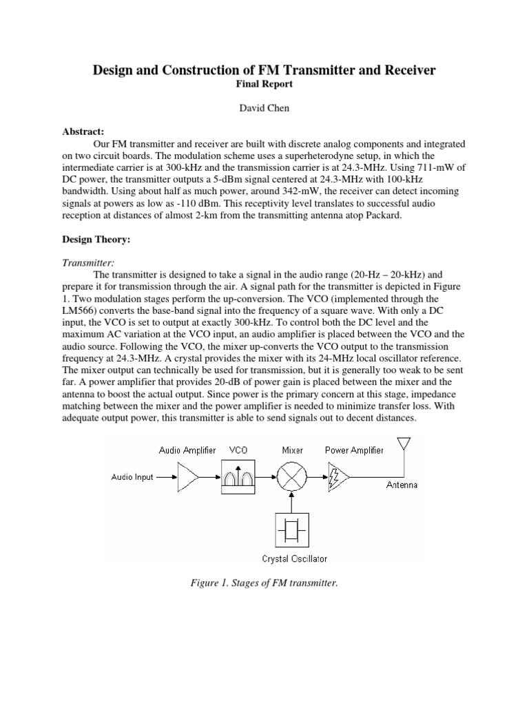 Transmitter and Receiver | PDF | Amplifier | Electronic Filter