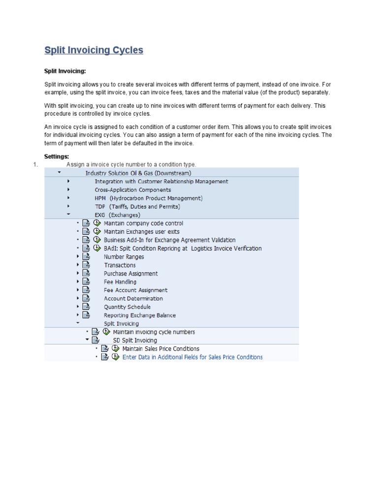 Split Invoicing Cycles | PDF | Invoice | Computing
