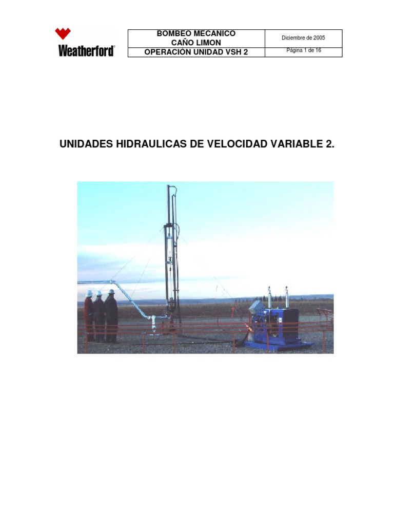 Operación Unidad VSH 2 en Bombeo | PDF | Bomba | Ingeniería mecánica