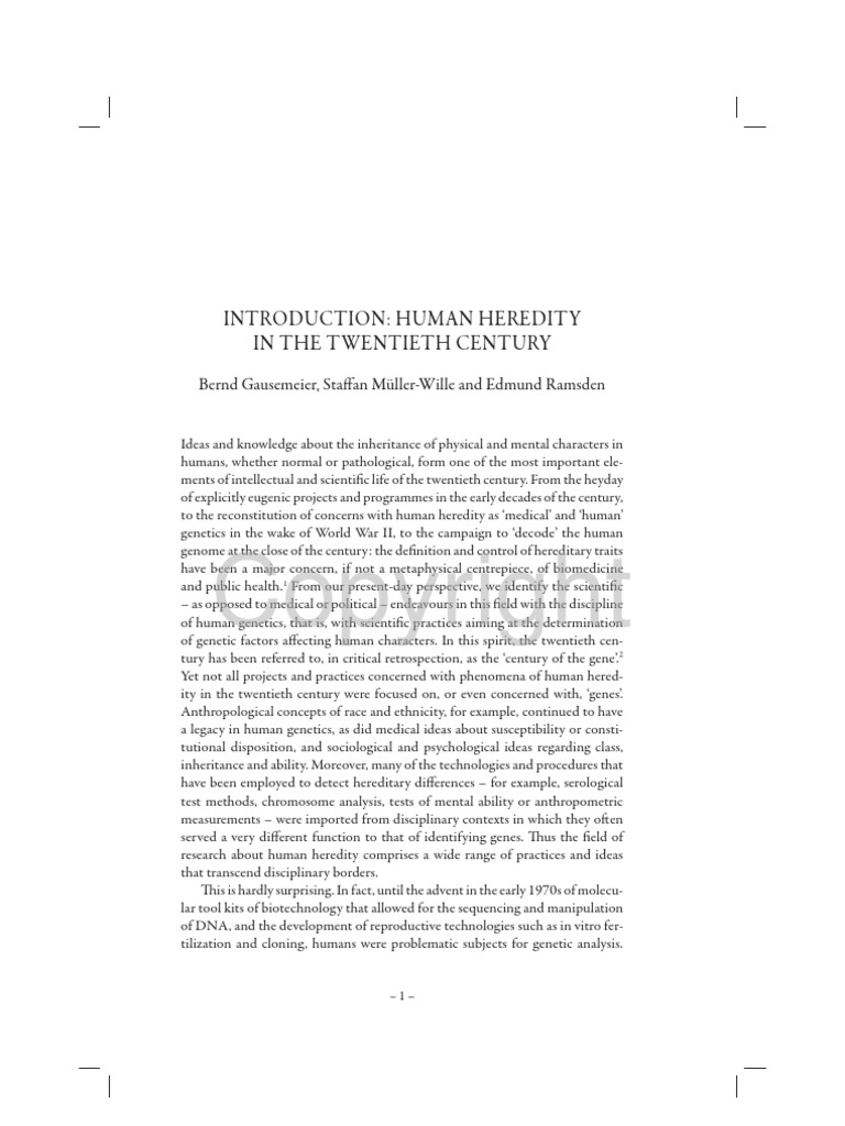 Introduction To Human Heredity in The Twentieth Century | PDF ...