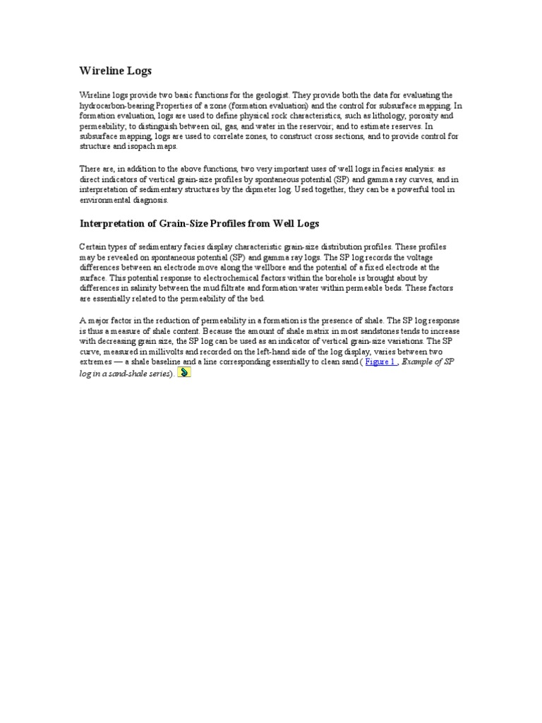 Wireline Logs: Interpretation of Grain-Size Profiles From Well Logs ...