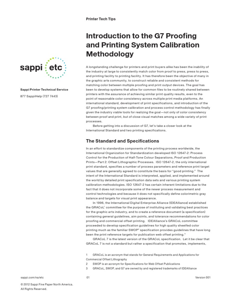 Introduction To The G7 Proofing and Printing System Calibration ...