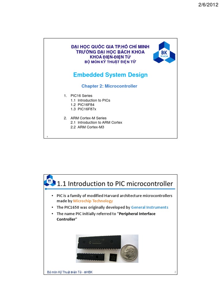 1.1 Introduction To PIC Microcontroller: Embedded System Design | PDF | Pic Microcontroller ...