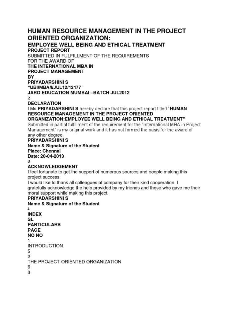 Human Resource Management in The Project | PDF | Strategic Management ...