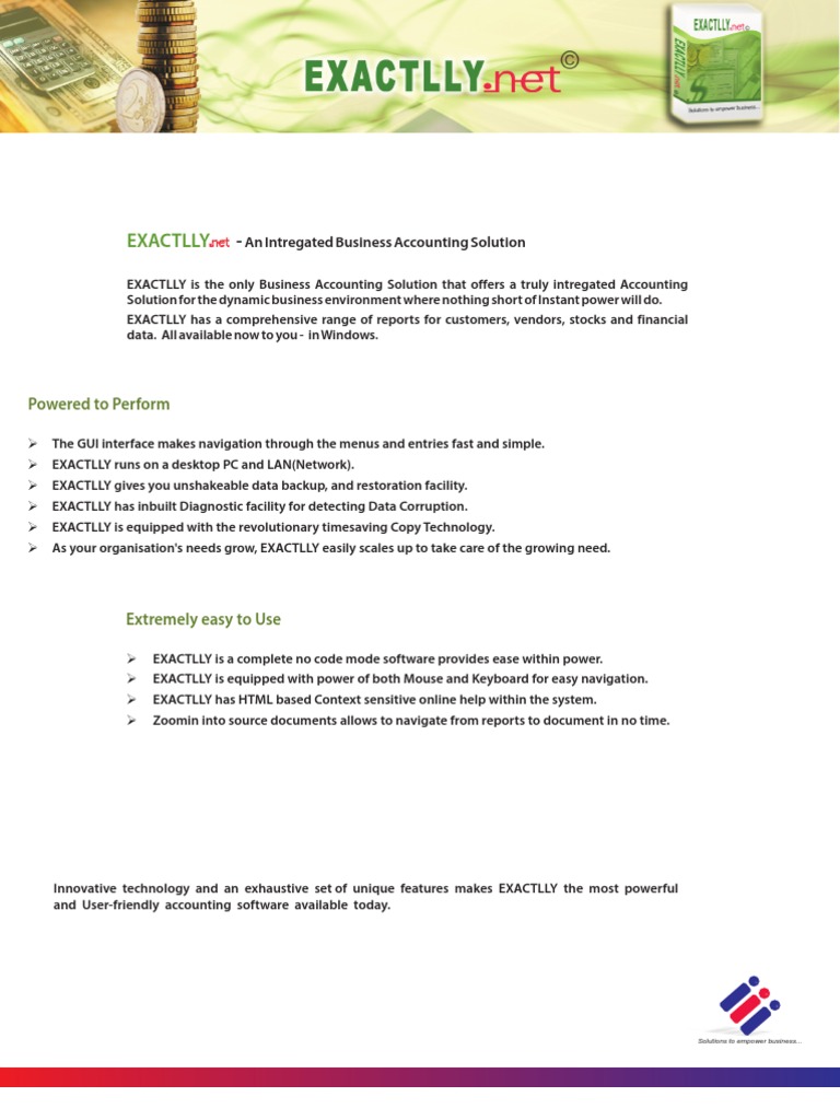 Exactlly: An Intregated Business Accounting Solution | PDF | Debits And ...