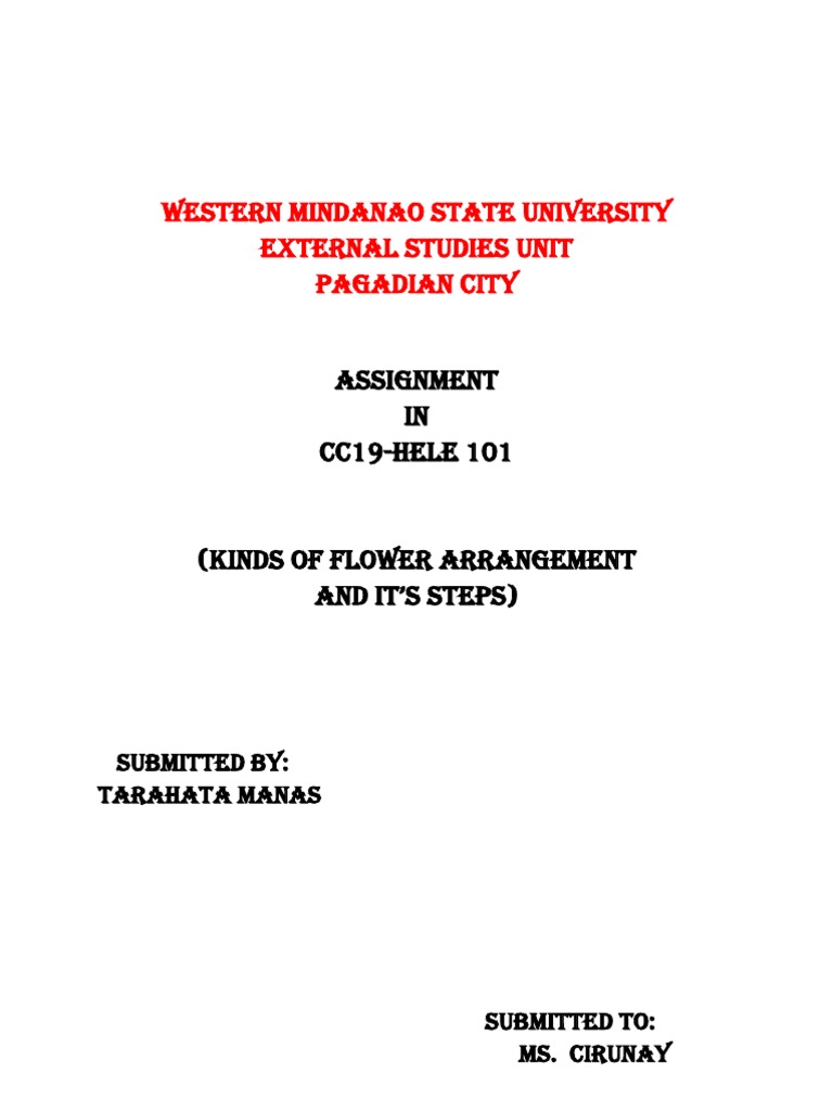 Western Mindanao State University External Studies Unit Pagadian City ...