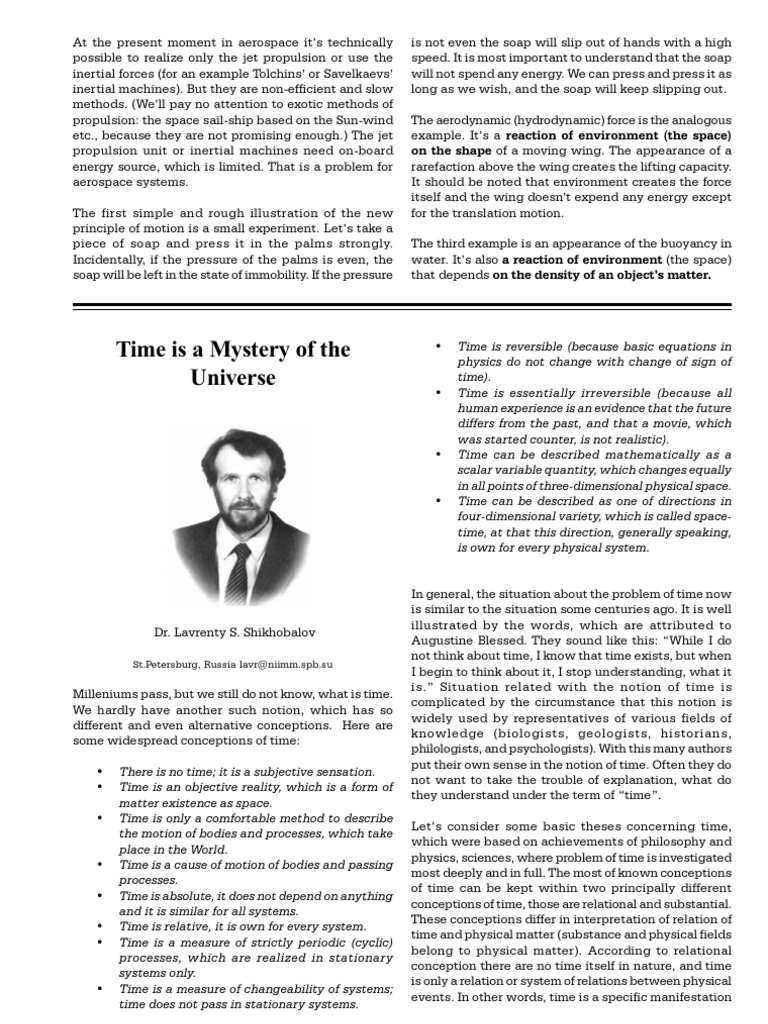 Kozyrev - Time Is A Mystery of The Universe | PDF | Matter | General ...