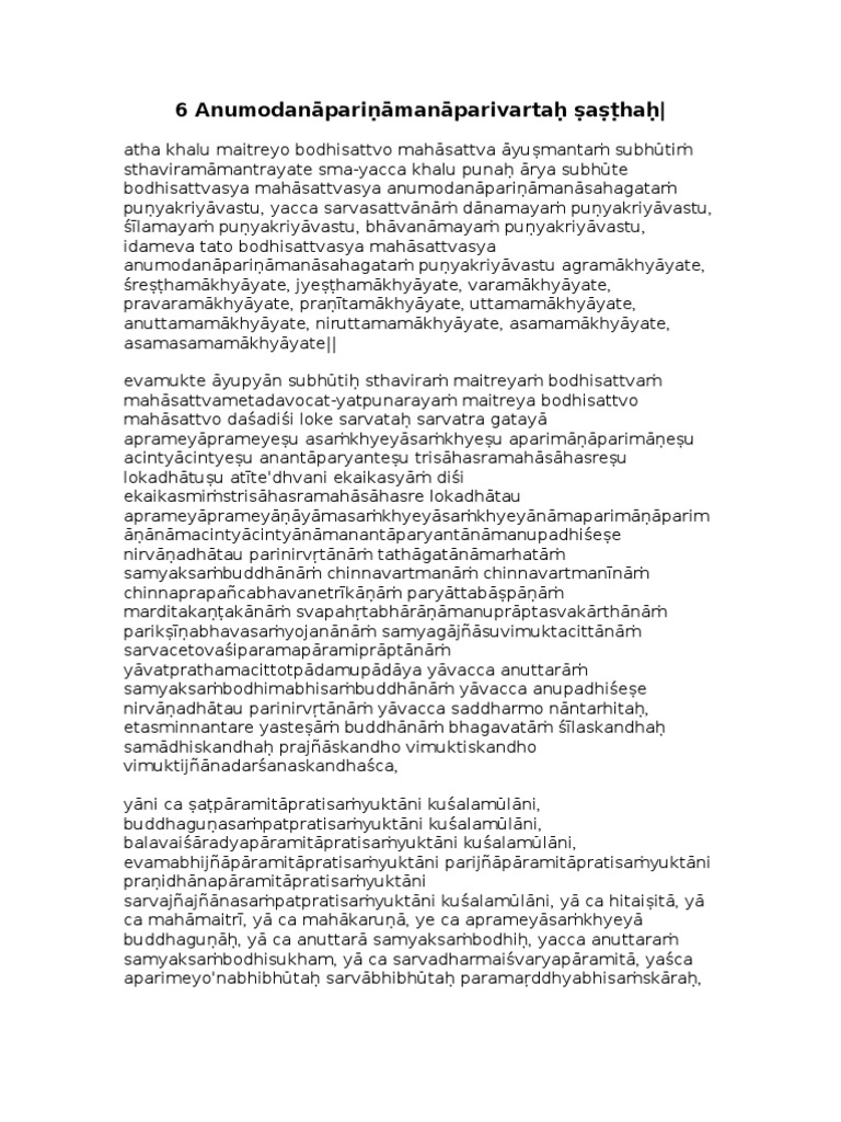 Astasahasrika Prajnaparamita 06 (Sanskrit Text) | PDF