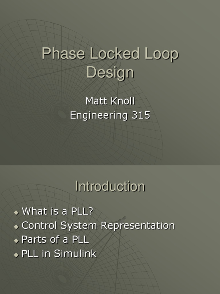 Phase Locked Loop Design | PDF