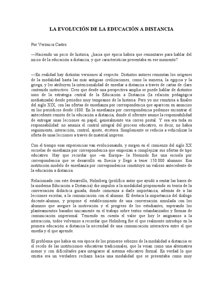 La Evolución de La Educación A Distancia | PDF