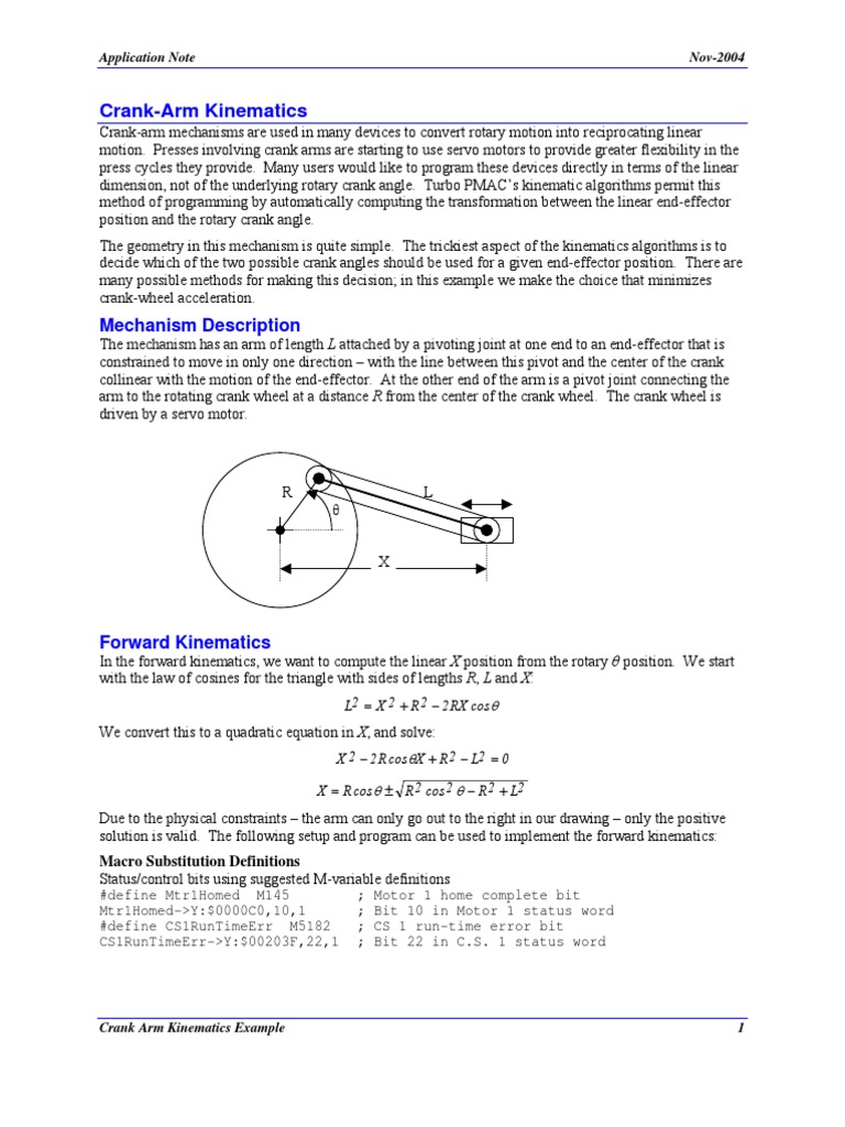 Crank Arm Kinematics | PDF | Kinematics | Trigonometric Functions