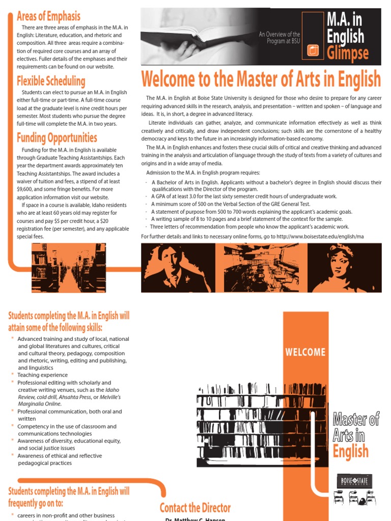 BSU English Graduate Program Brochure | PDF | English Studies | Master ...