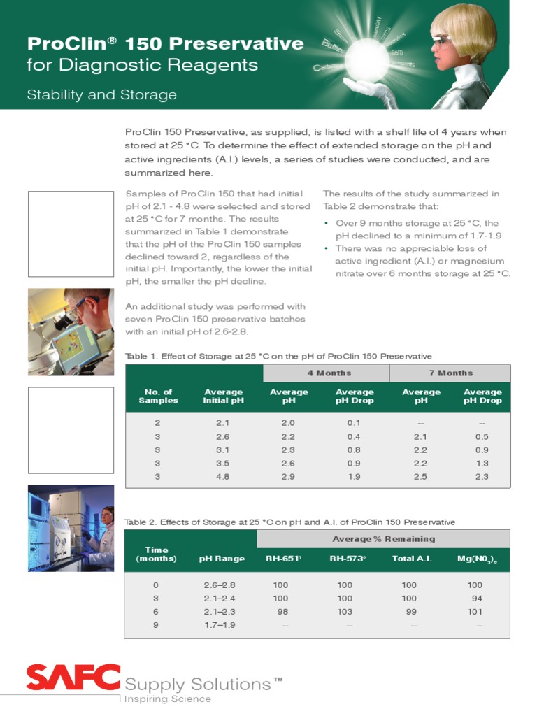 ProClin® 150 Preservative for Diagnostic Reagents Stability and Storage ...