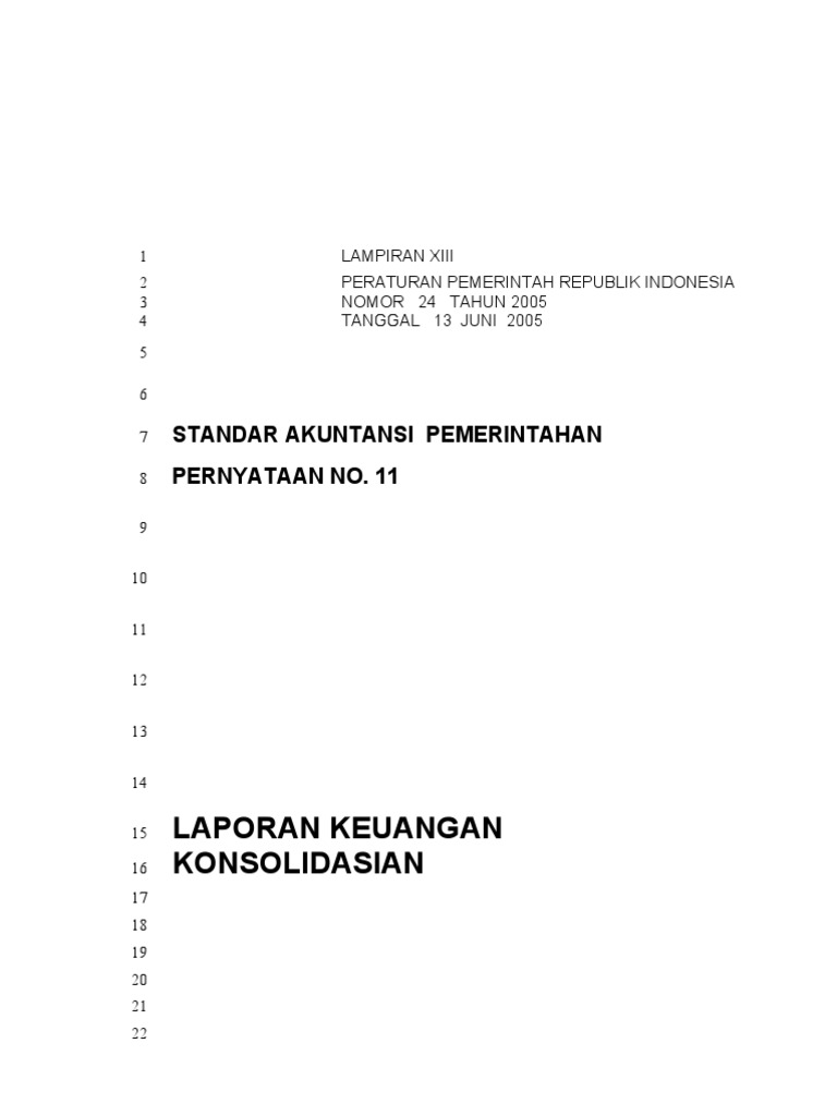 PSAP 11 Laporan Keuangan Konsolidasian | PDF