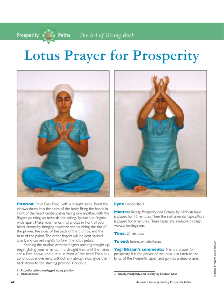 Lotus Prayer for Prosperity Guide | PDF | Religion & Spirituality