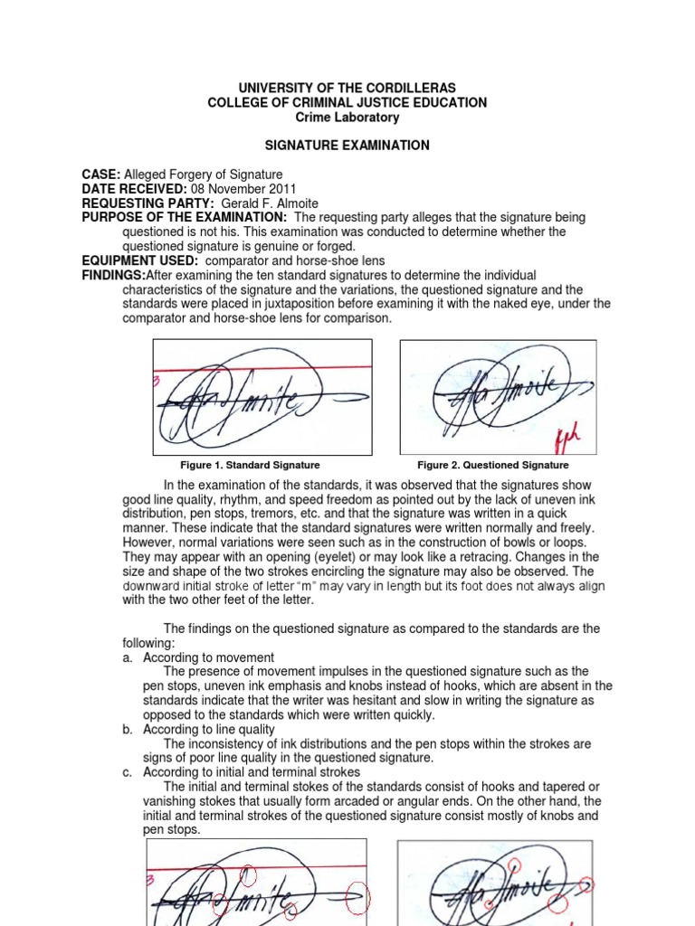 Figure 1. Standard Signature Figure 2. Questioned Signature | PDF ...