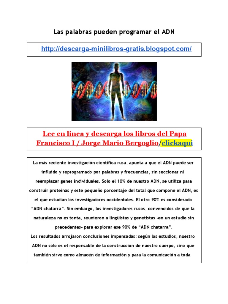 Las Palabras Pueden Programar El ADN | PDF | Adn | Lenguaje de programación