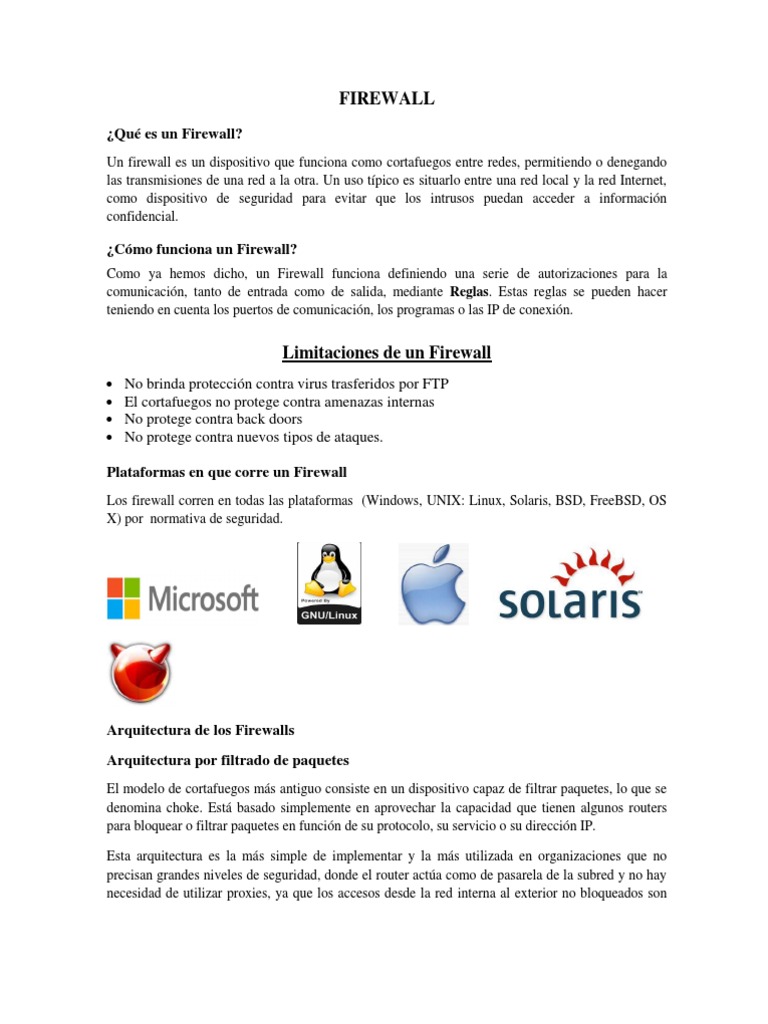 Guía Completa sobre Firewalls | PDF | Cortafuegos (informática ...