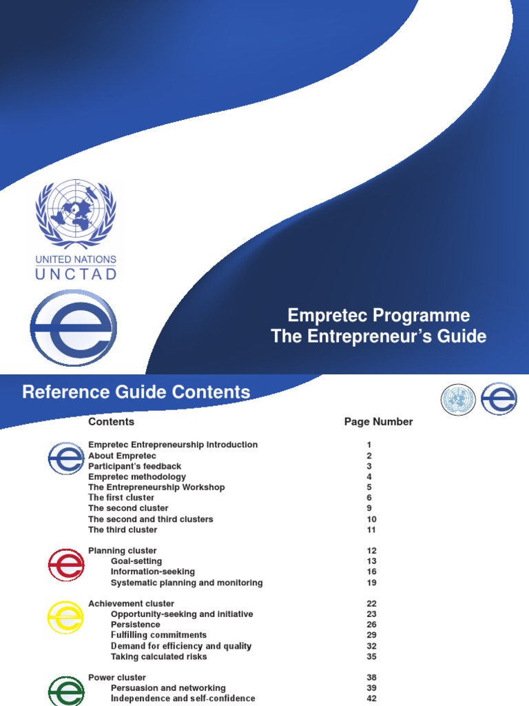 UN Ref Guide Complete | PDF | Goal Setting | Entrepreneurship