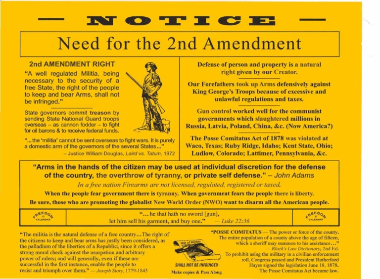 2nd Ammendment Flyer | PDF | Second Amendment To The United States ...