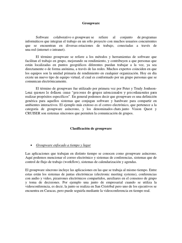 Groupware y Workflow | PDF | Flujo de trabajo | Software
