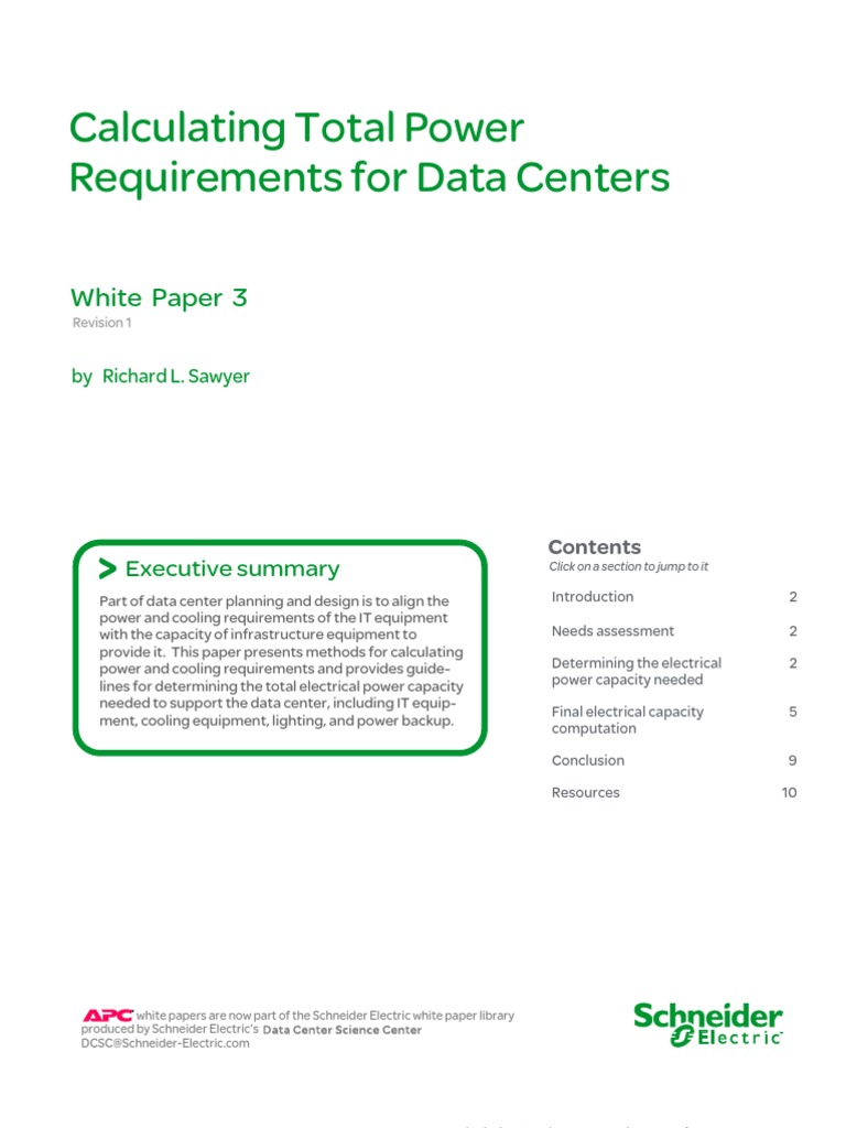 Calculating Total Power Requirements For Data Centers-En | PDF