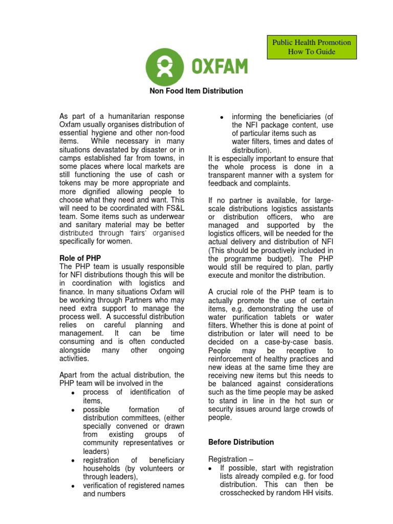 Non Food Item Distribution | Logistics | Packaging And Labeling