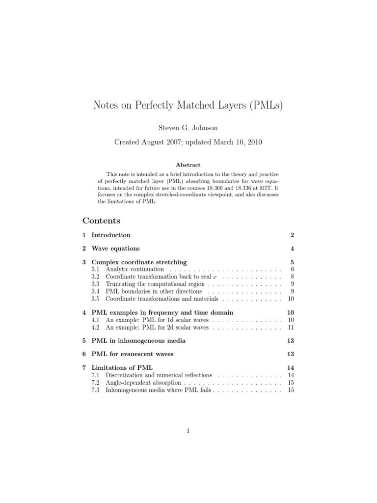 Understanding Perfectly Matched Layers | PDF