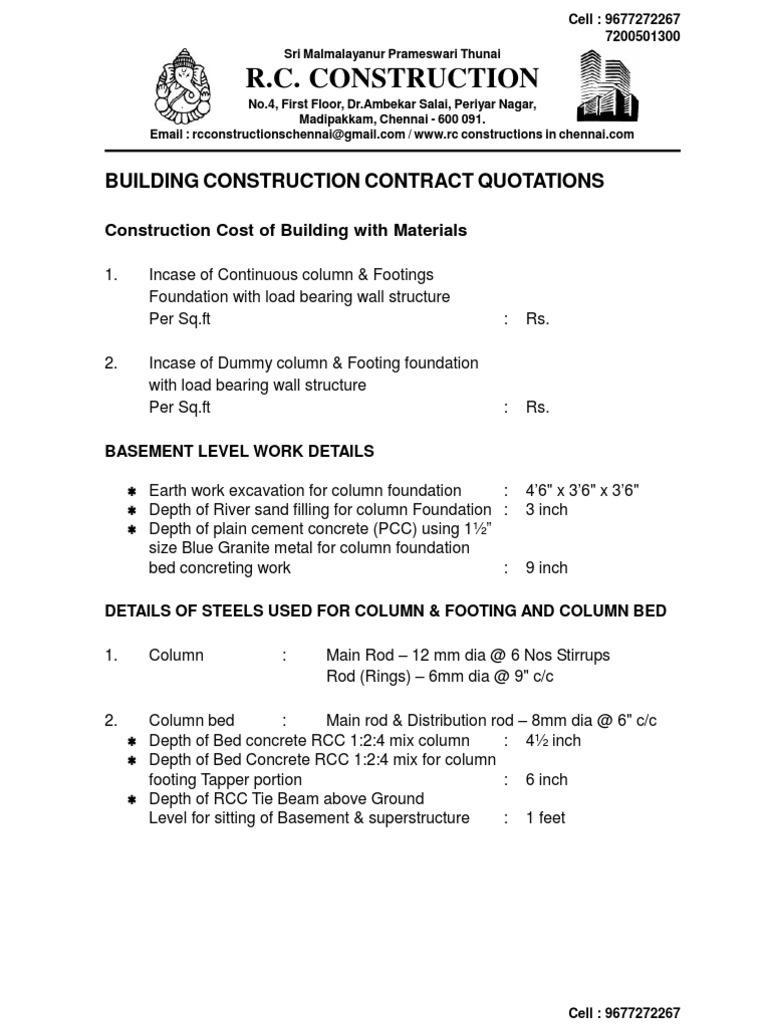 Building Quotation PDF | PDF | Basement | Paint