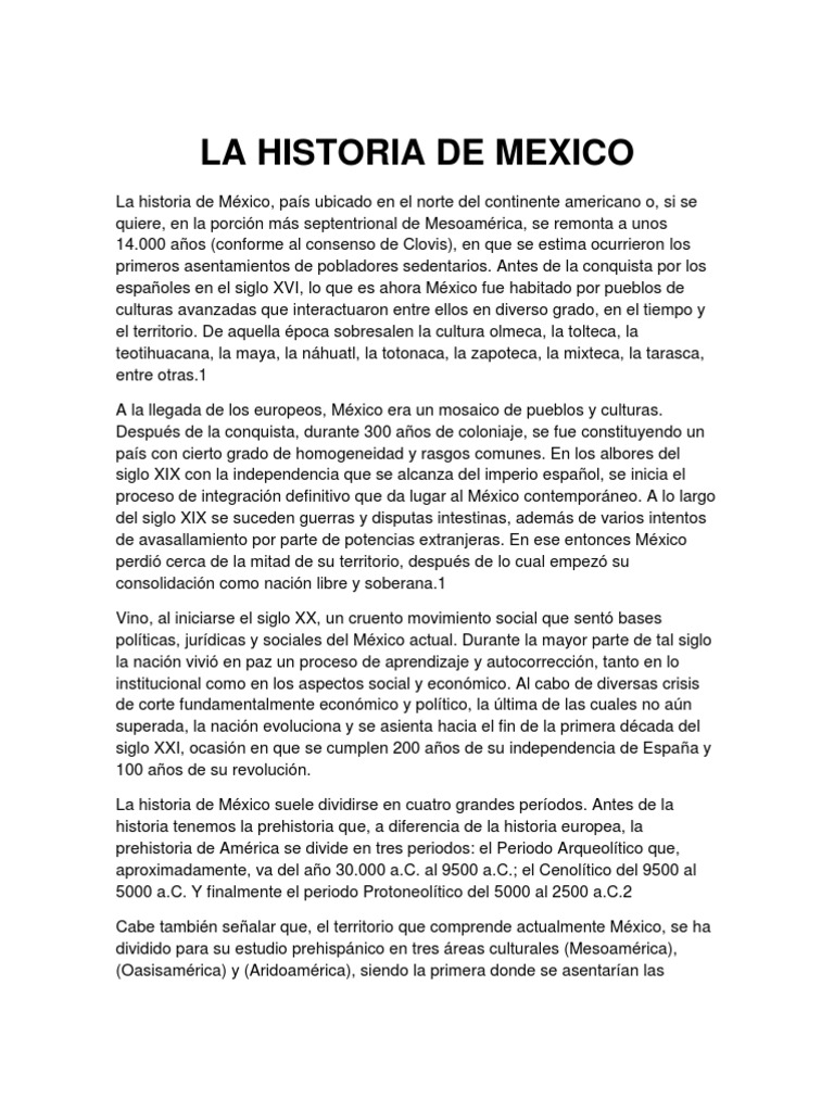 LA HISTORIA DE MEXICO.docx | Mesoamérica | Nueva españa