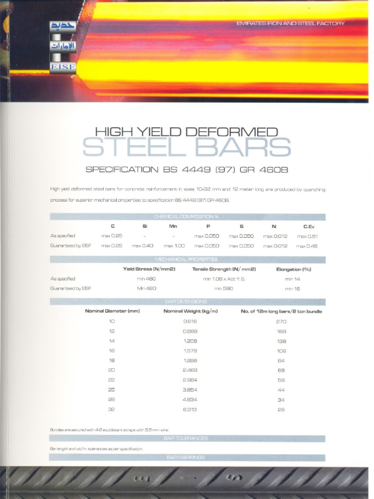 High Yield Deformed Steel Bars Specs | PDF | Computers
