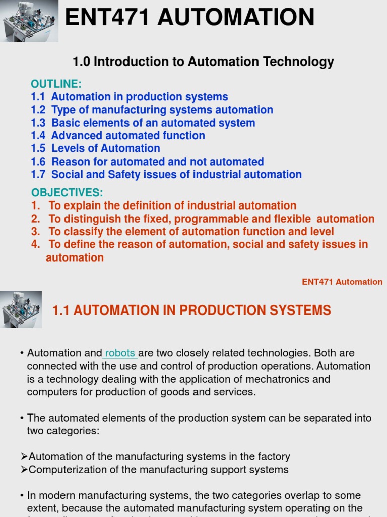 Chapter 1 Introduction To Automation Technology | PDF | Automation ...