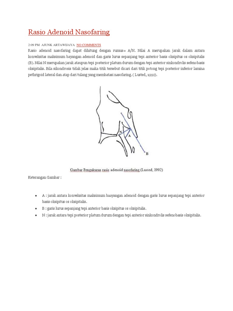 Rasio Adenoid Nasofaring Normal pada Anak | PDF
