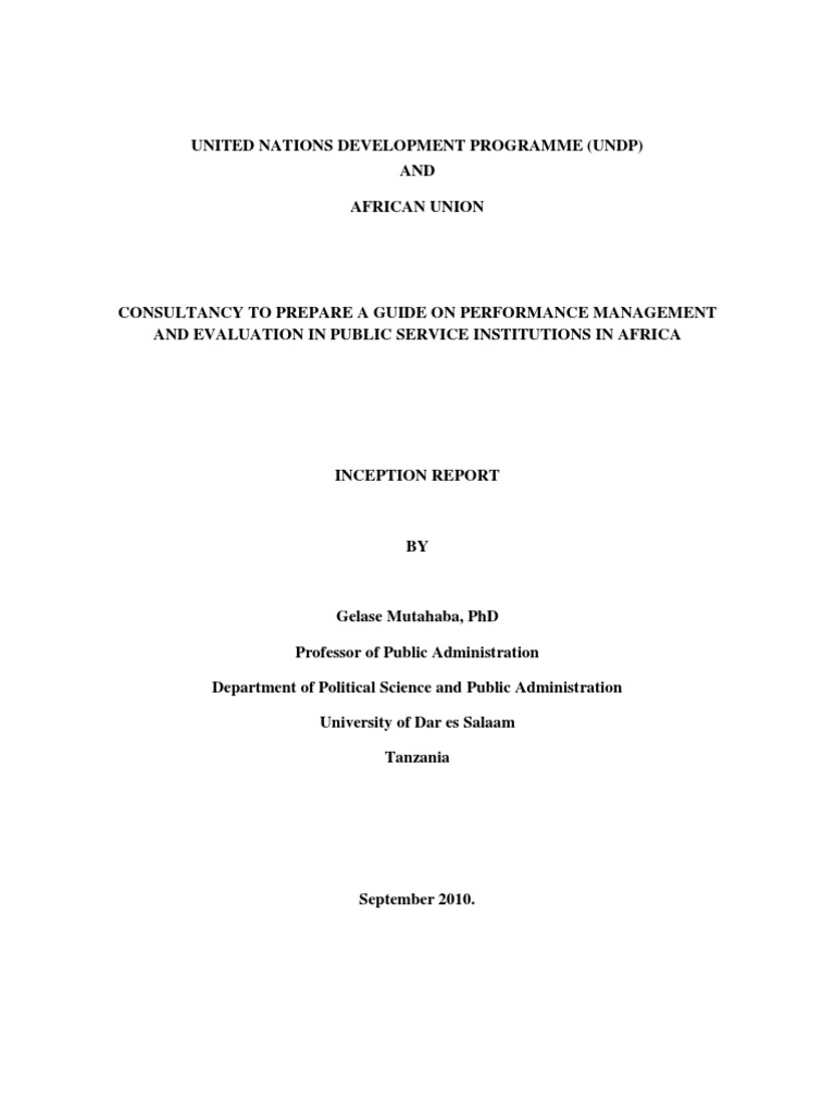 Inception Report on Performance Management | PDF | Governance ...