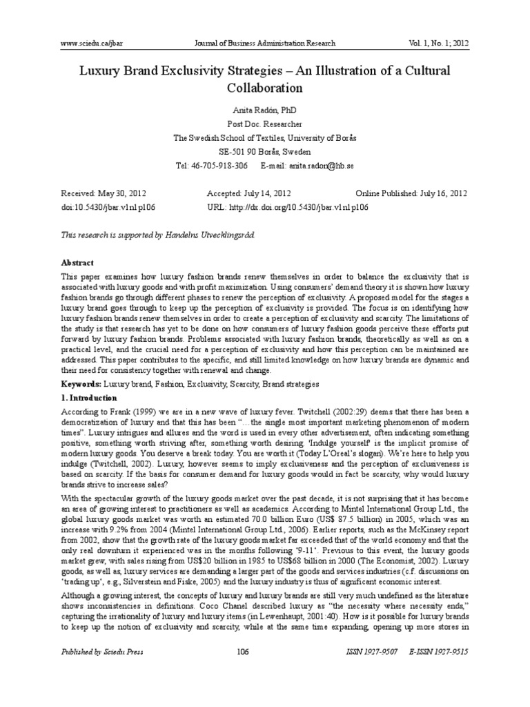 Luxury Brand Exclusivity Strategies | PDF