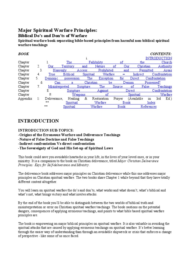 Major Spiritual Warfare Principles | PDF | Spiritual Warfare ...