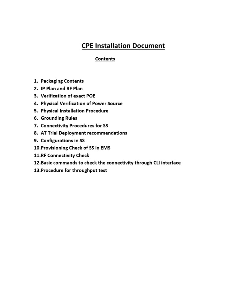 CPE Installation Procedure V2 | PDF | Computer Network | Booting