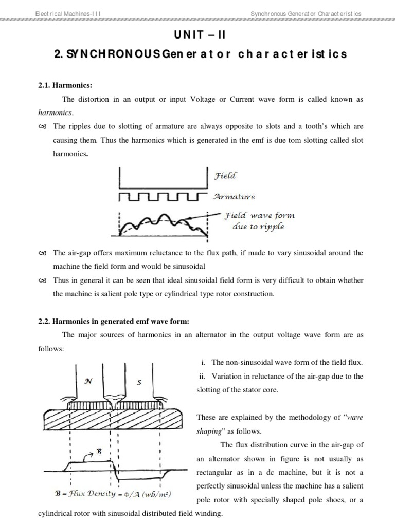 Synchronous Generator Characteristics - Saravanan T Y | PDF ...