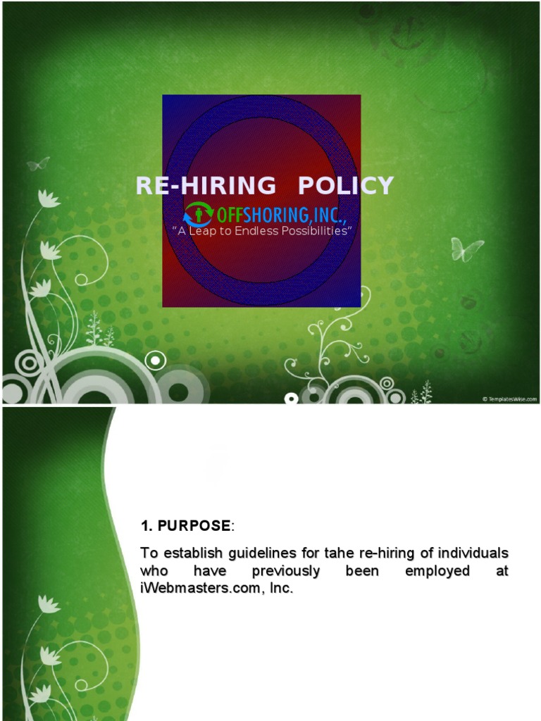 Rehiring Policy | Sexual Harassment | Employment