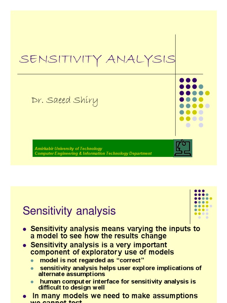 Sensitivity Analysis | PDF | Sensitivity Analysis | Interest