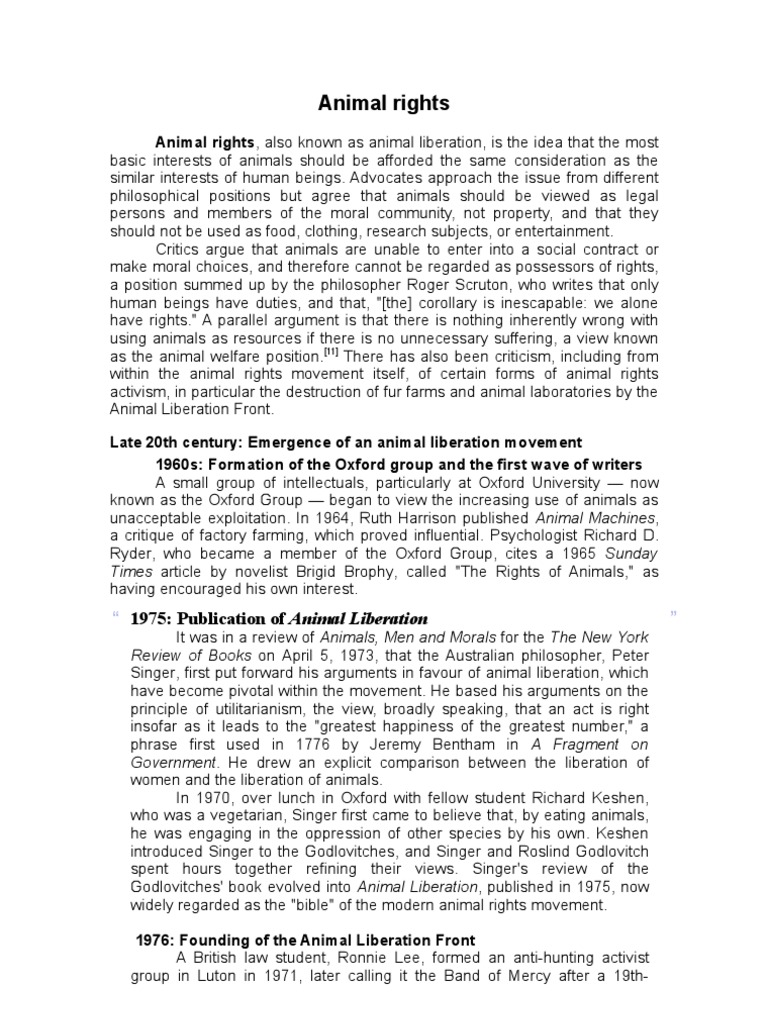 Animal Rights 1 | PDF | Animal Rights | Animal Welfare
