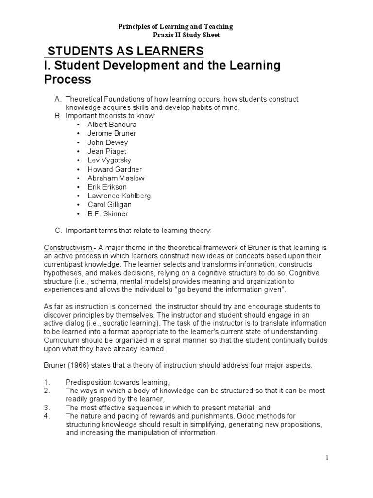 Praxis PLT Study Guide | PDF | John Dewey | Attention Deficit ...